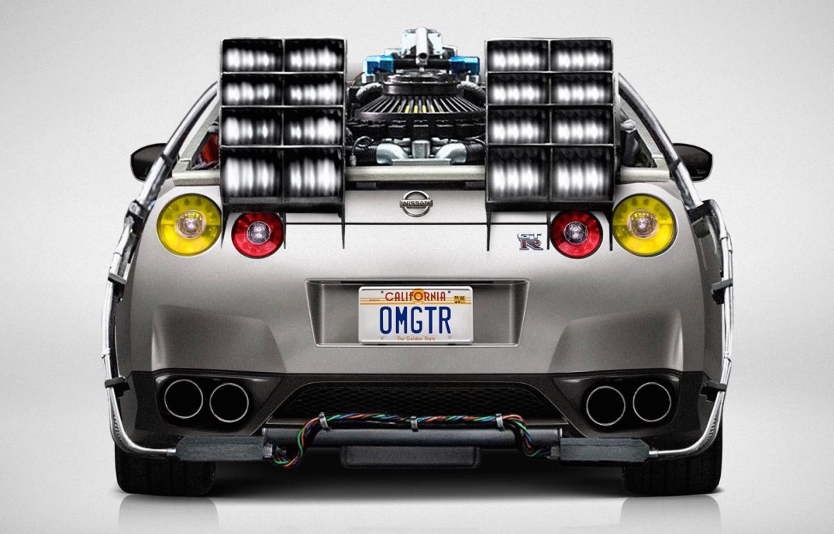 R35 Nissan GT-R rendered as BTTF time machine - paultan.org