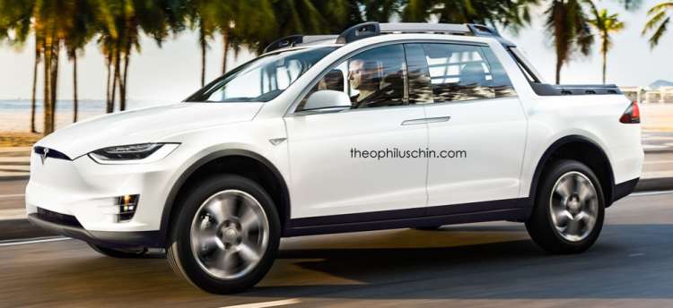 Tesla Model X imagined as an electrifying pick-up - paultan.org