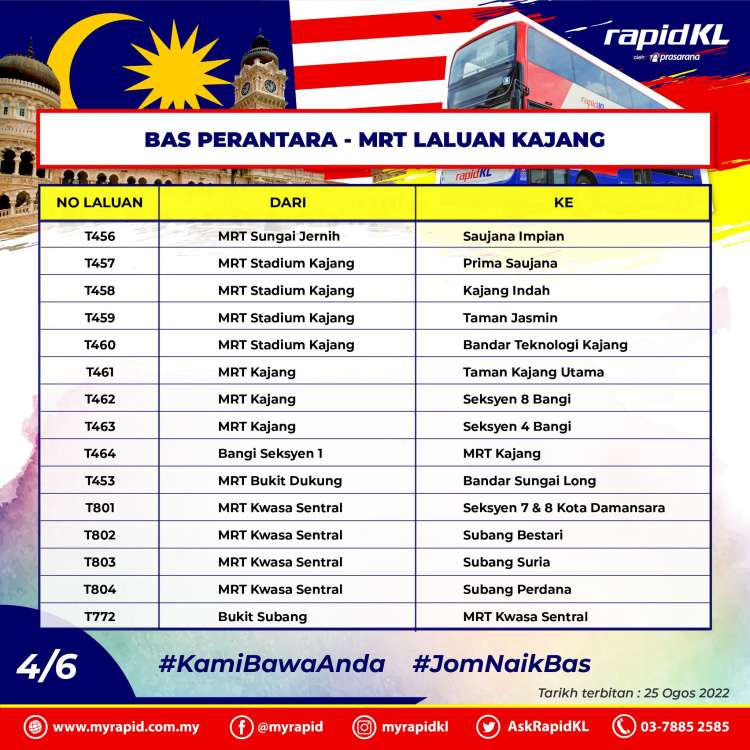 Rapid KL bus schedule for Merdeka Day, from 4.30 am - paultan.org