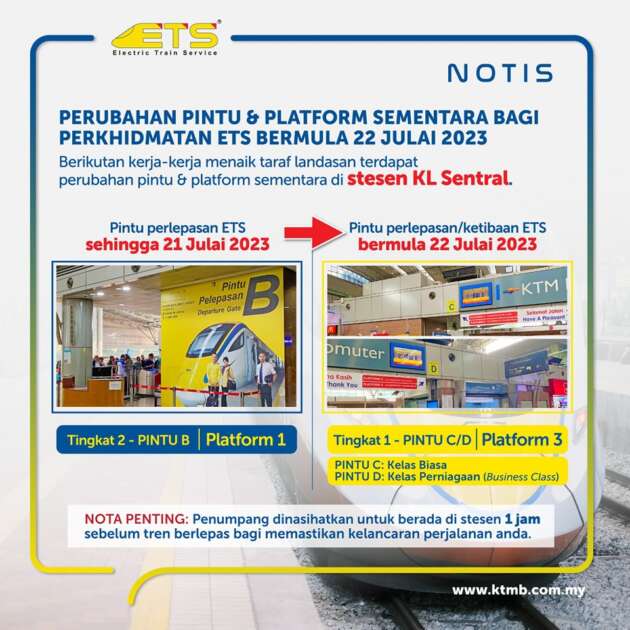 New KTM ETS train platforms and gates at KL Sentral and Kuala Lumpur ...