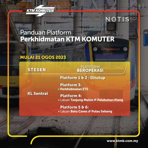 New platforms for KTM Komuter, ETS at KL Sentral - paultan.org