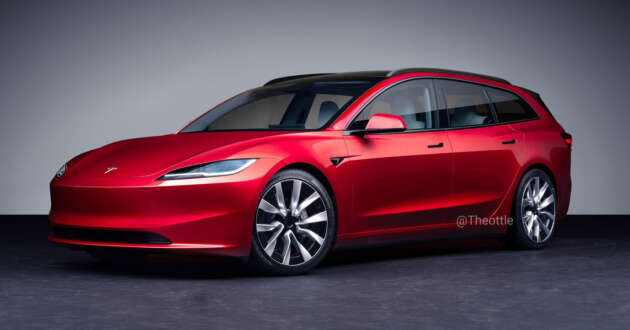 Tesla Model 3 rendered as a hatchback and wagon - paultan.org