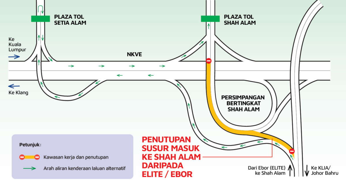 NKVE-Elite Shah Alam exit temporary closure tonight - paultan.org