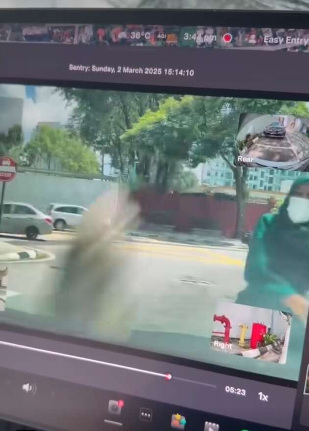 Tesla vandalism happening in Malaysia? Woman throws rock at Model 3 ...