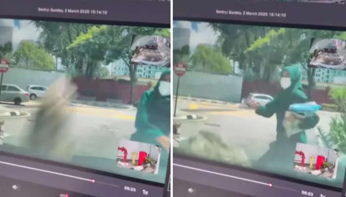 Tesla vandalism happening in Malaysia? Woman throws rock at Model 3 ...