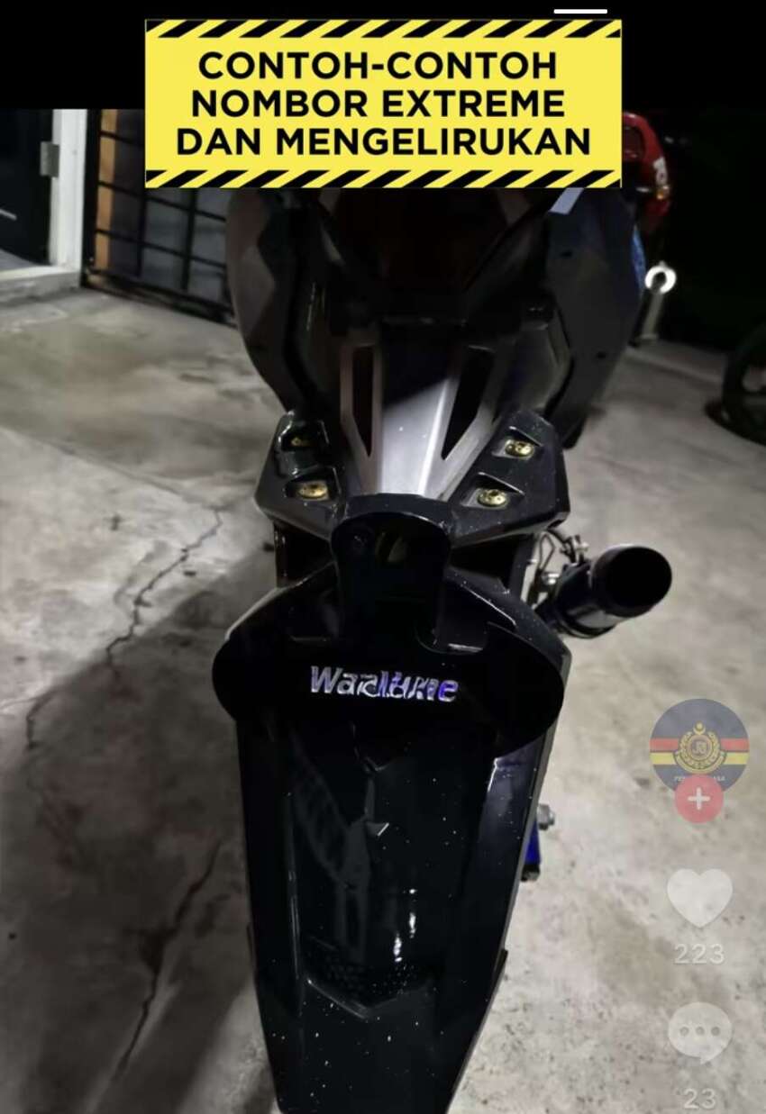 Nombor plat saiz 'kuman' jadi trend baru penunggang motosikal, boleh ...