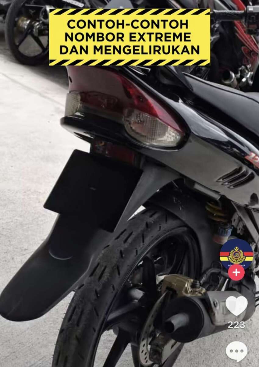 Nombor plat saiz 'kuman' jadi trend baru penunggang motosikal, boleh ...