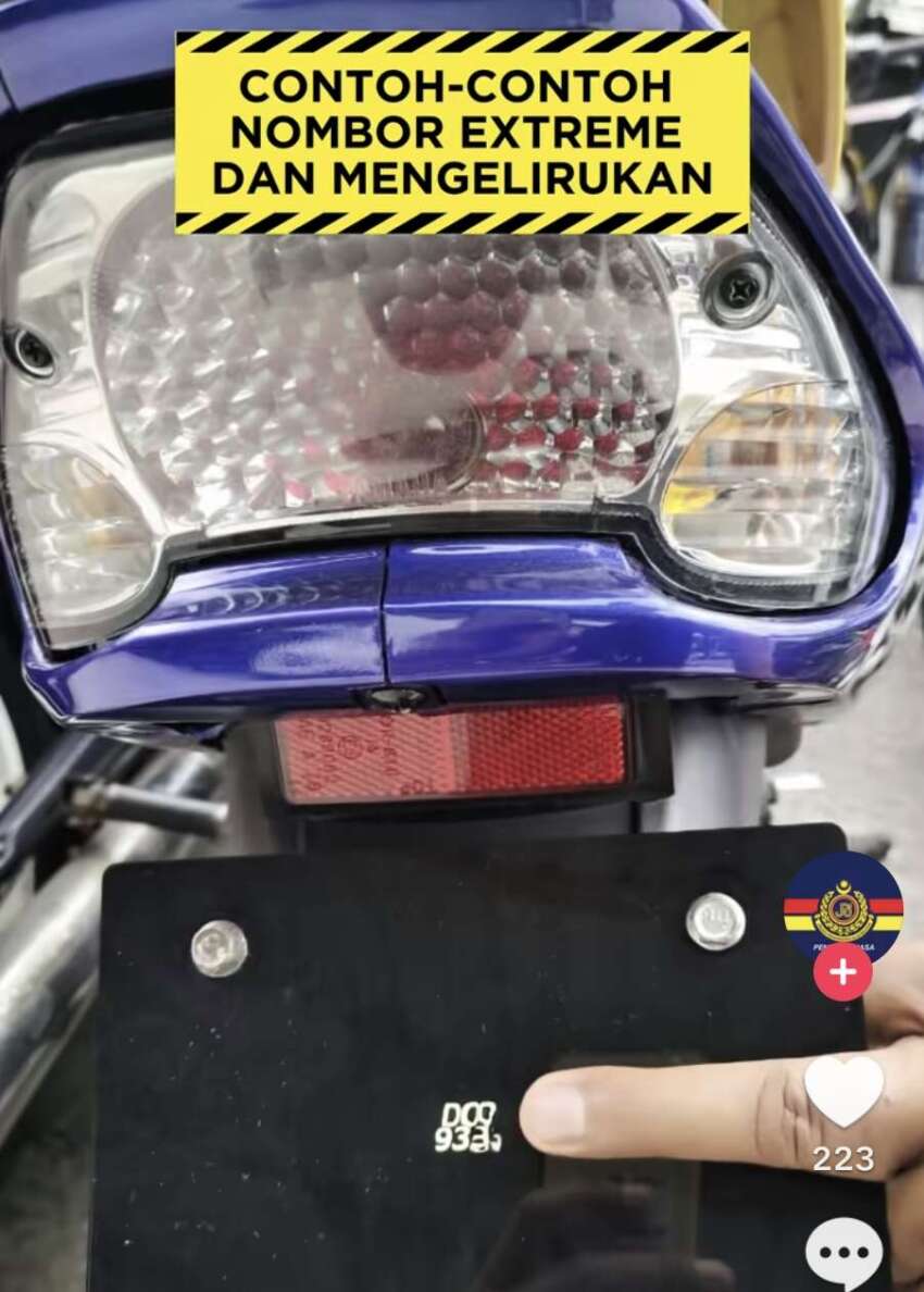 Nombor plat saiz 'kuman' jadi trend baru penunggang motosikal, boleh ...