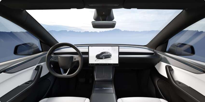 2026 Tesla Model Y in China updated to get larger 16-inch screen, black ...