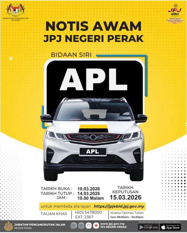 JPJ eBid: NEK and APL number plates up for bidding - paultan.org