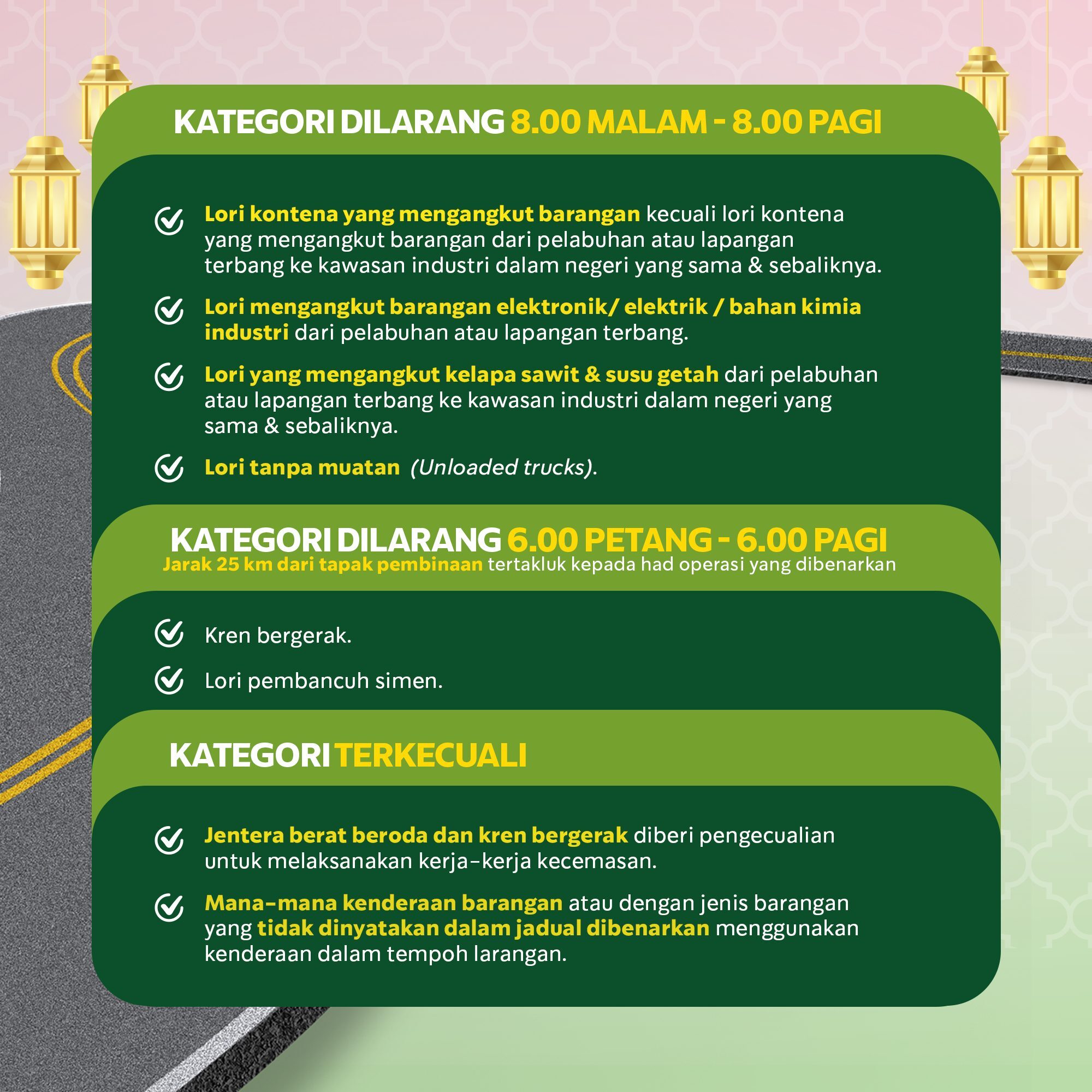 Road ban on goods-carrying vehicles for Raya 2026 - paultan.org