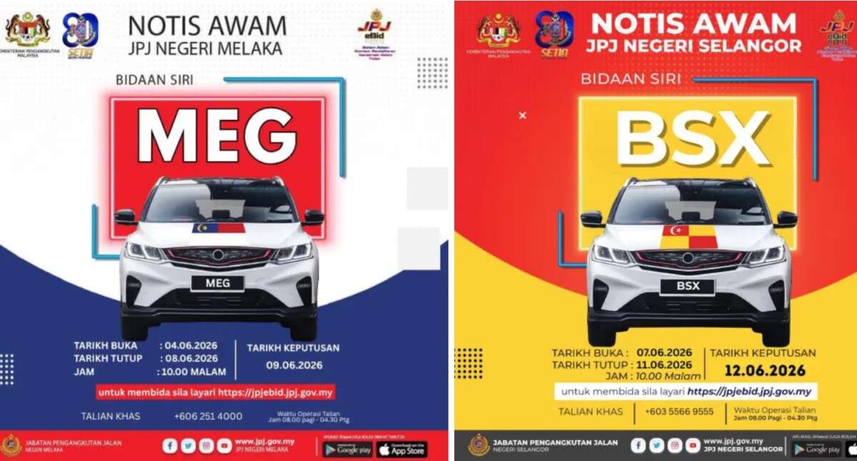 JPJ eBid: MEG and BSX number plates up for bidding - paultan.org