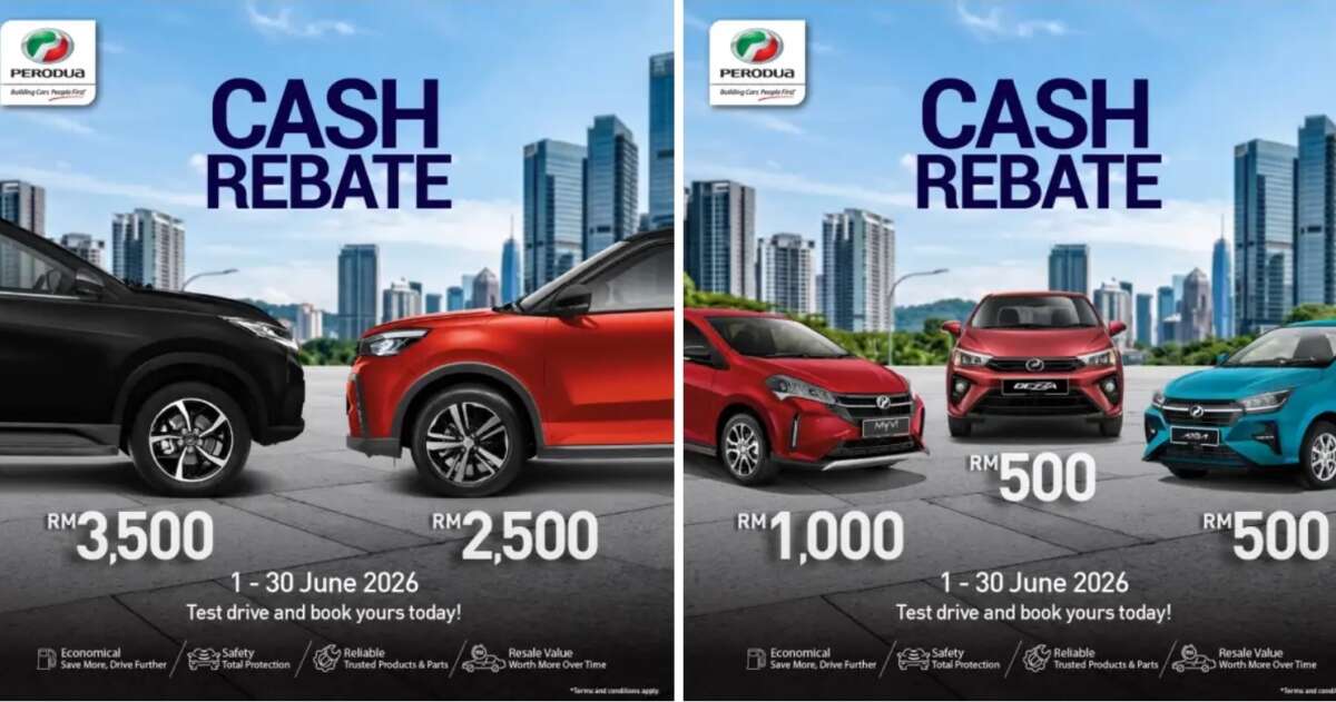 Perodua June 2026 promo - RM3,500 discount for Aruz, RM2,500 rebate for ...