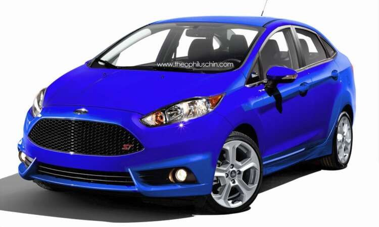 Ford Fiesta ST - rendering of a sedan version - paultan.org